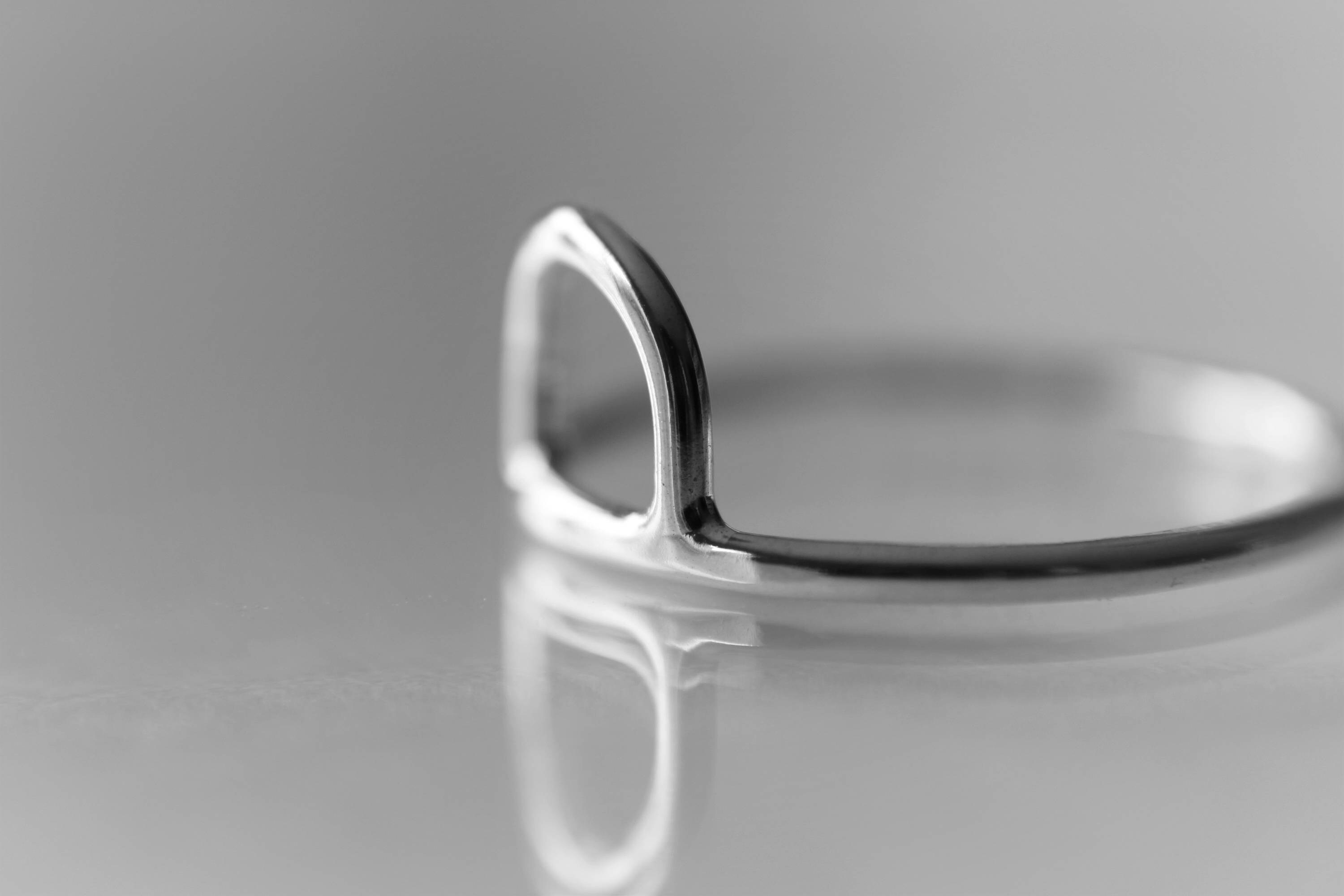 Arc Ring Arch Ring Half Circle Ring Simple Band Semi | Etsy