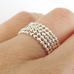 Drop Bead Ring Set, Beaded Ring Set, 5 Dots/bubble/beaded, Silver ...
