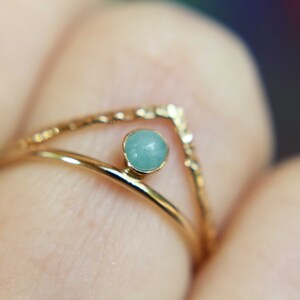 Amazonite Stacking Ring, Amazonite Ring, Natural Gemstone Ring ...
