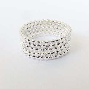 Drop Bead Ring Set, Beaded Ring Set, 5 Dots/bubble/beaded, Silver ...