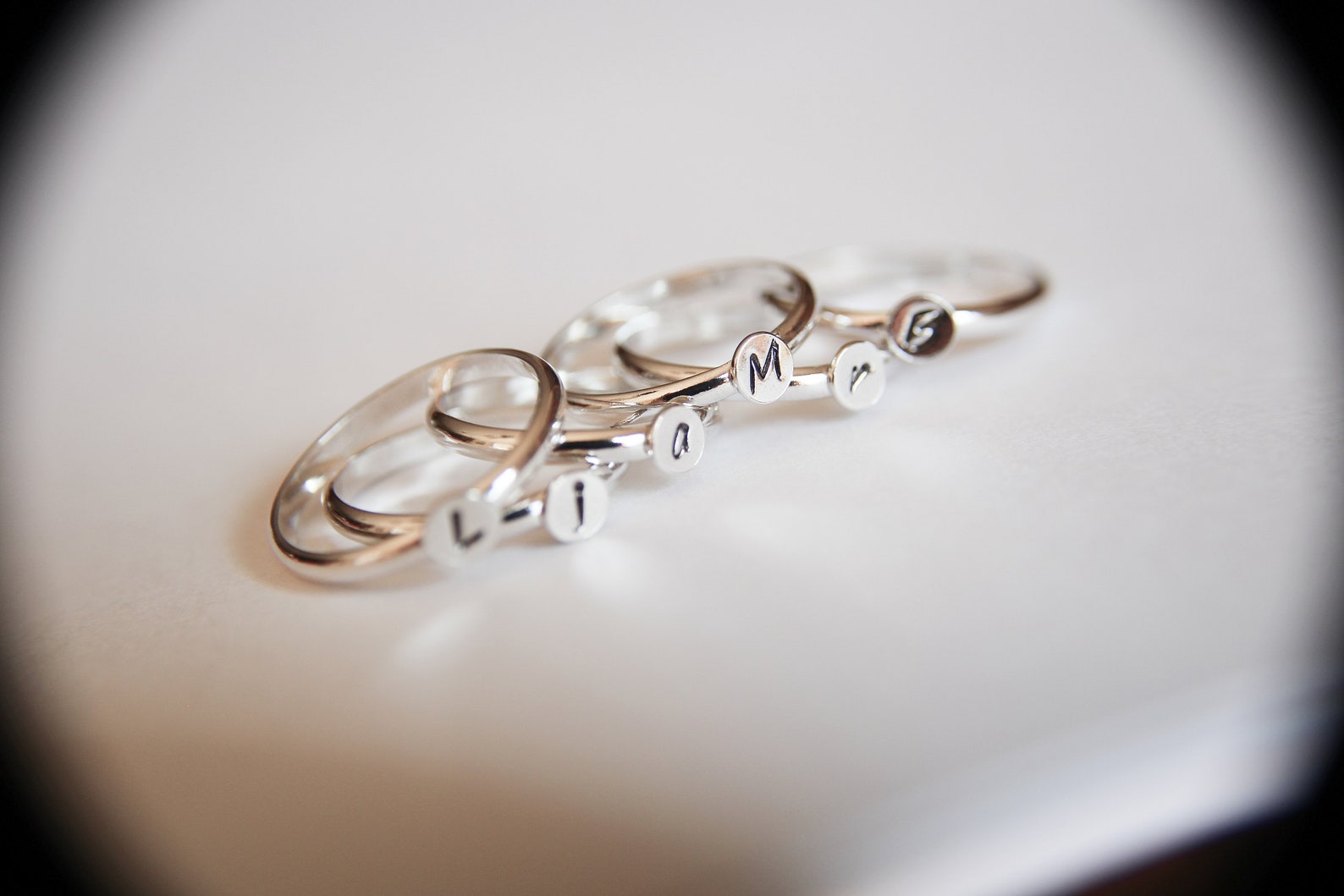 Initial Ring Personalized Stacking Rings Personalized Rings | Etsy