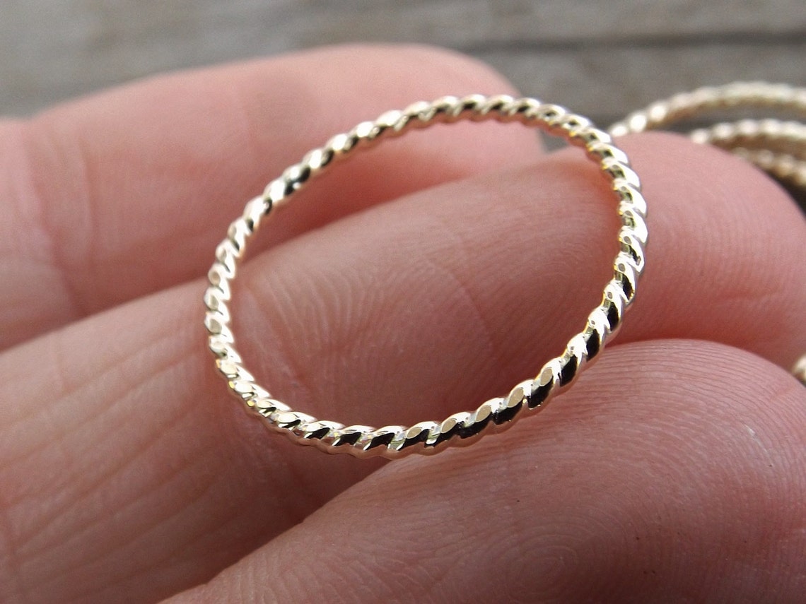 Gold Rope Ring Stackable Ring Twisted Ring Rope Band | Etsy