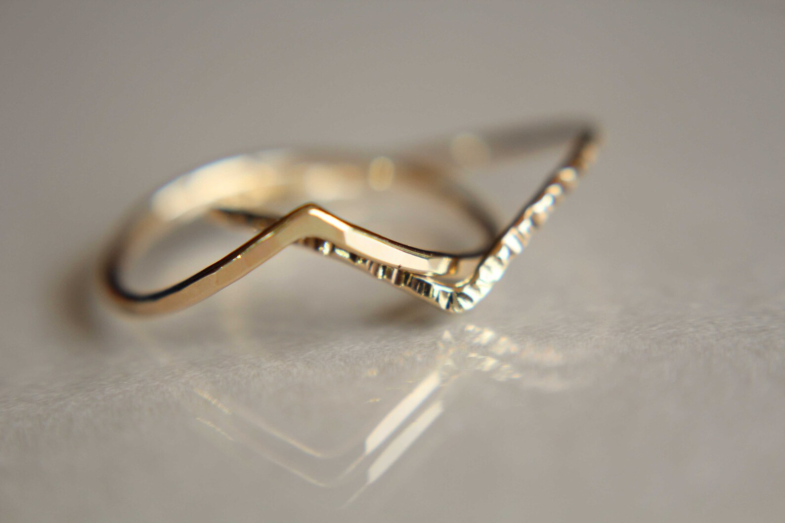 Chevron Ring Set Gold Chevron Rings Textured Boho Ring - Etsy