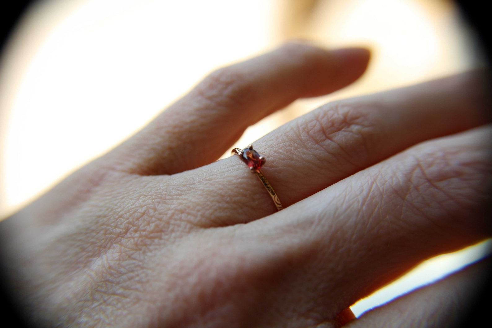 Garnet Stacking Ring Garnet Ring Natural Gemstone Ring - Etsy