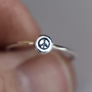 Peace Sign Ring, Peace, Peace Jewelry, Metalwork, Minimalist, Boho ...