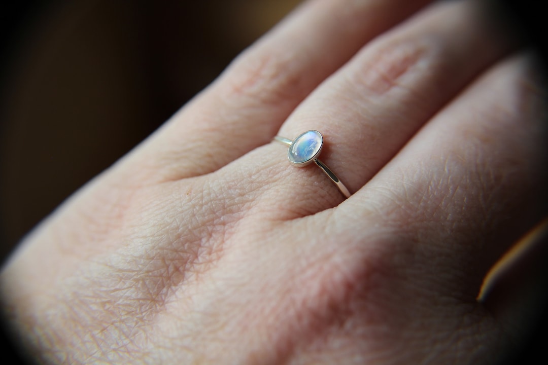 Oval Moonstone Ring, Sterling Silver Moonstone Ring, Dainty Ring, Tiny Oval Moonstone Ring, Thin ...