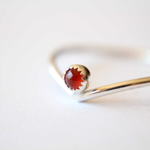 Chevron Ring, Stackable Ring, Birthstone Ring, Dainty Gemstone Ring ...