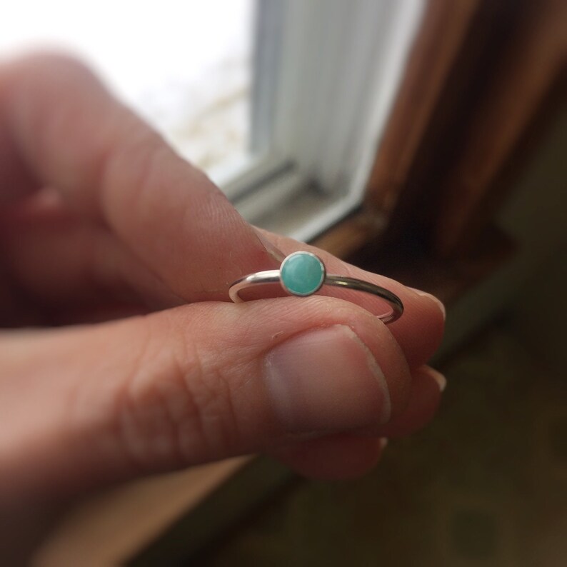 Amazonite Stacking Ring Amazonite Ring Natural Gemstone - Etsy