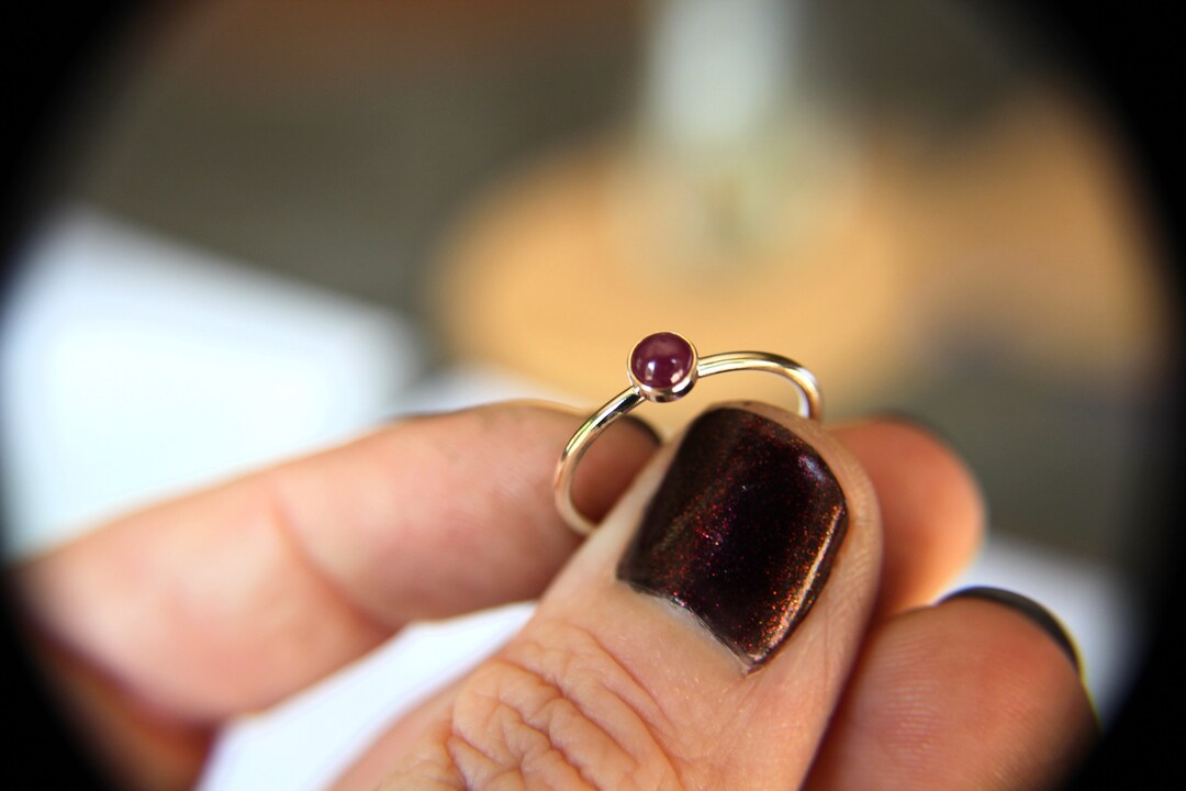 Ruby Ring, Sterling Silver Ruby Ring, Ruby Stacking Ring, Simple Ruby Ring, Natural Ruby Ring ...