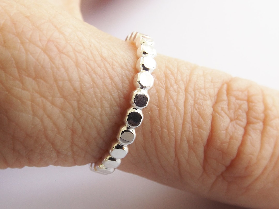 Thick Modern Design Thumb Ring,sterling Drop Bead Thumb Ring,stacking ...