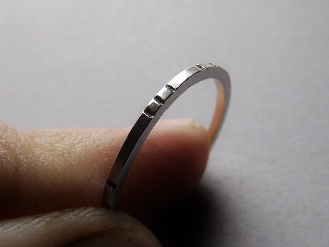 Carved Square Moden Design Thumb Ring Sterling Line Thumb - Etsy