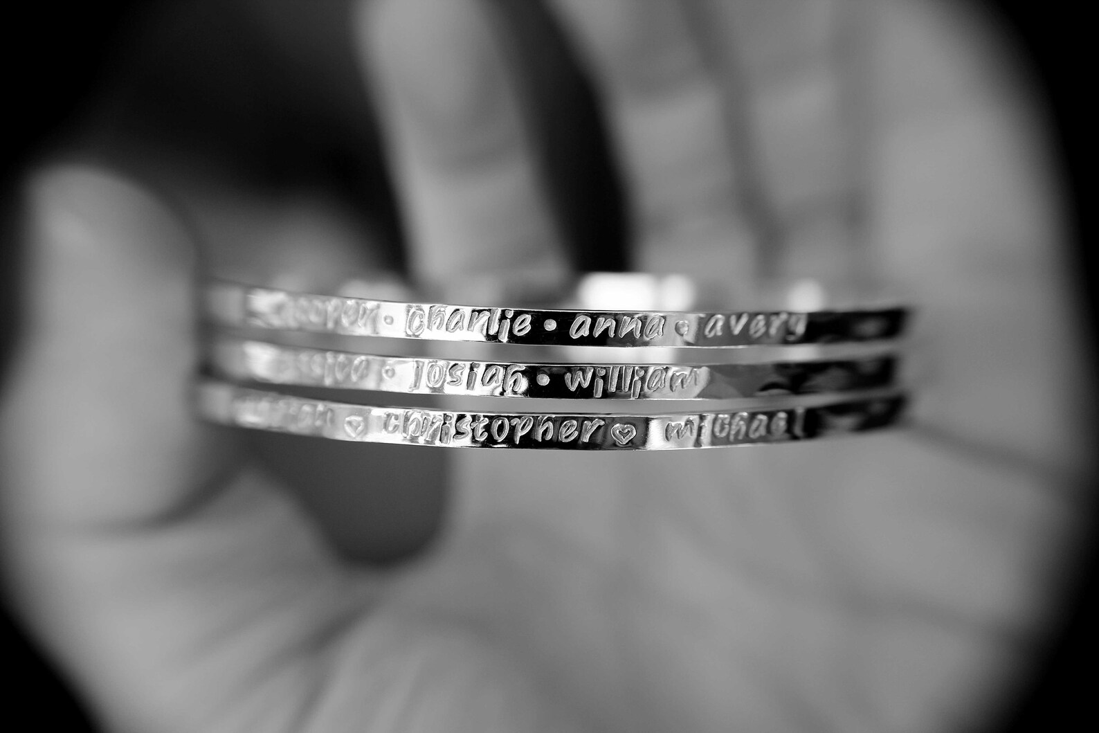 Personalized Sterling Silver Name Bracelet Engraved Mothers - Etsy