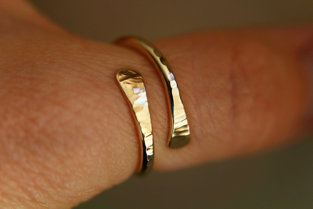 Bypass Thumb Ring ,hammered Thumb Ring, Textured Thumb Ring, Wrap ...