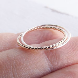 Simple Interlocking Rings,2 Interlocked Bands,stacking Rings,rolling ...
