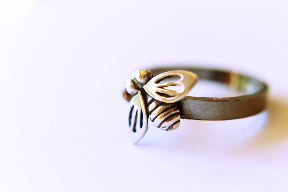 Bee Ring Citrine Ring Bumble Bee Ring Honey Bee Rings - Etsy