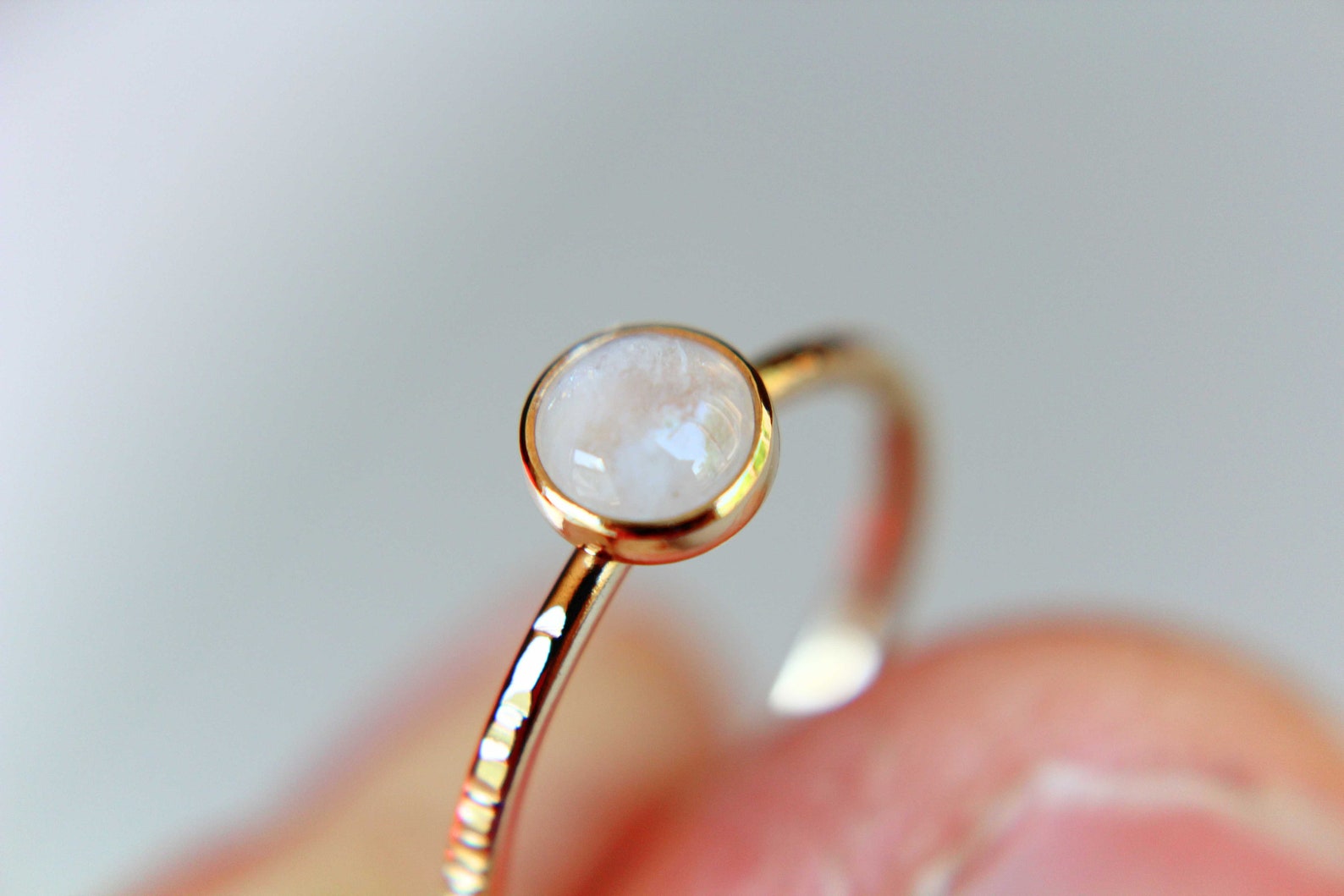 Moonstone Stacking Ring Moonstone Ring Engagement Ring June - Etsy