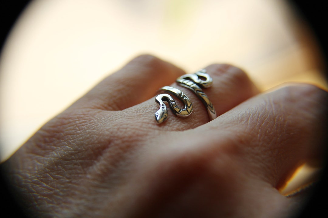 Textured Snake Ring, Snake Jewelry, Serpent Ring, Simple Ophidian Ring, Gift, Nature Jewelry ...