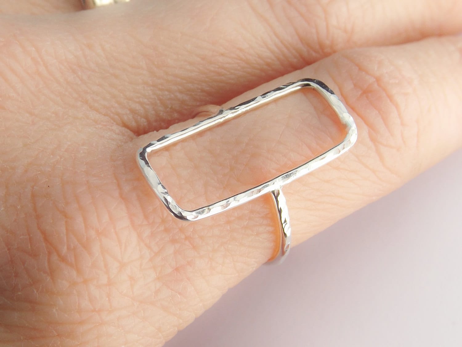 Rectangle Ring Open Rectangle Ring Long Modern Ring Simple