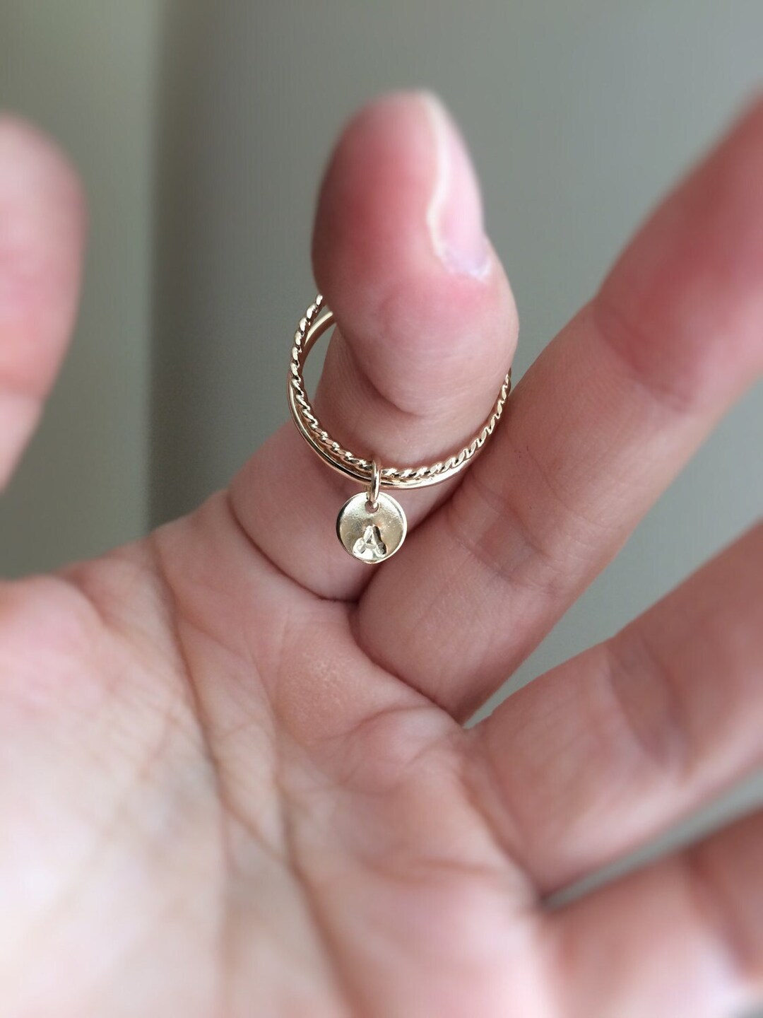 Modern Gold/sterling Initial Set, Initial Rings, Stacking Ring ...