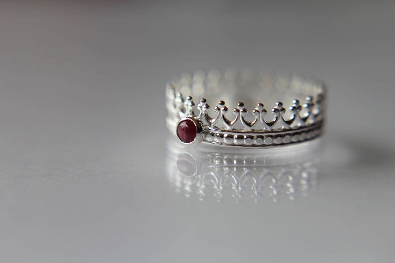 Ruby Crown Ring Wedding Band Engagement Ring Princess Ring - Etsy