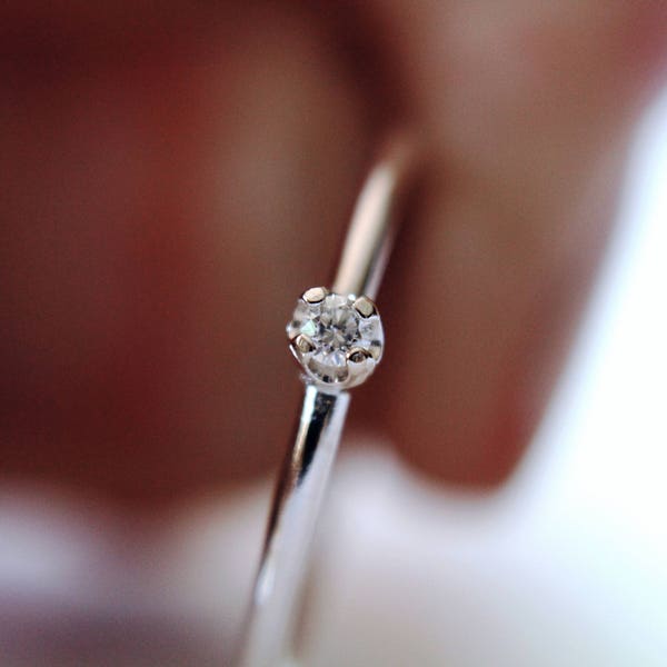 Small Diamond Ring - Etsy