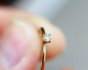 Minimal Diamond Ring - Etsy