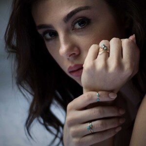 Dual Open Ring Open Ring Gold Open Gemstone Ring Double - Etsy