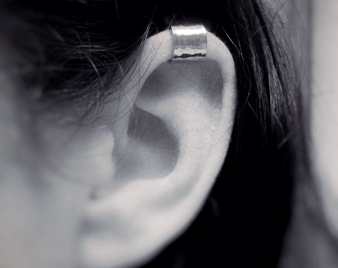Simple Hammered Ear Cuff, Hammered Ear Cuff, Everyday Ear Cuff, Ear ...