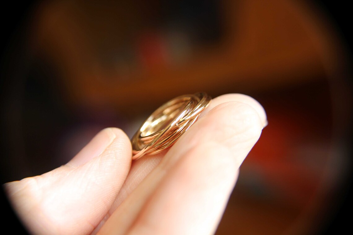 Gold Interlocking Rings Thumb Rings Gold Thumb Ring | Etsy