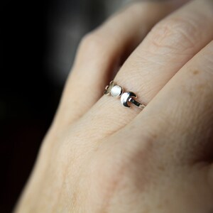 Triple Moon Goddess Ring, Moon Phase Ring, Goddess Jewelry, Moonstone Ring, Wicca Jewelry, Lunar ...