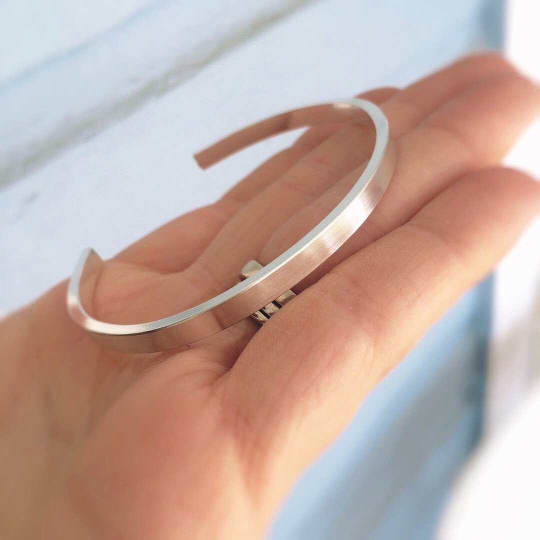 Simple Silver Cuff Bracelet, Wide Silver Stacking Cuff, Modest Cuff ...