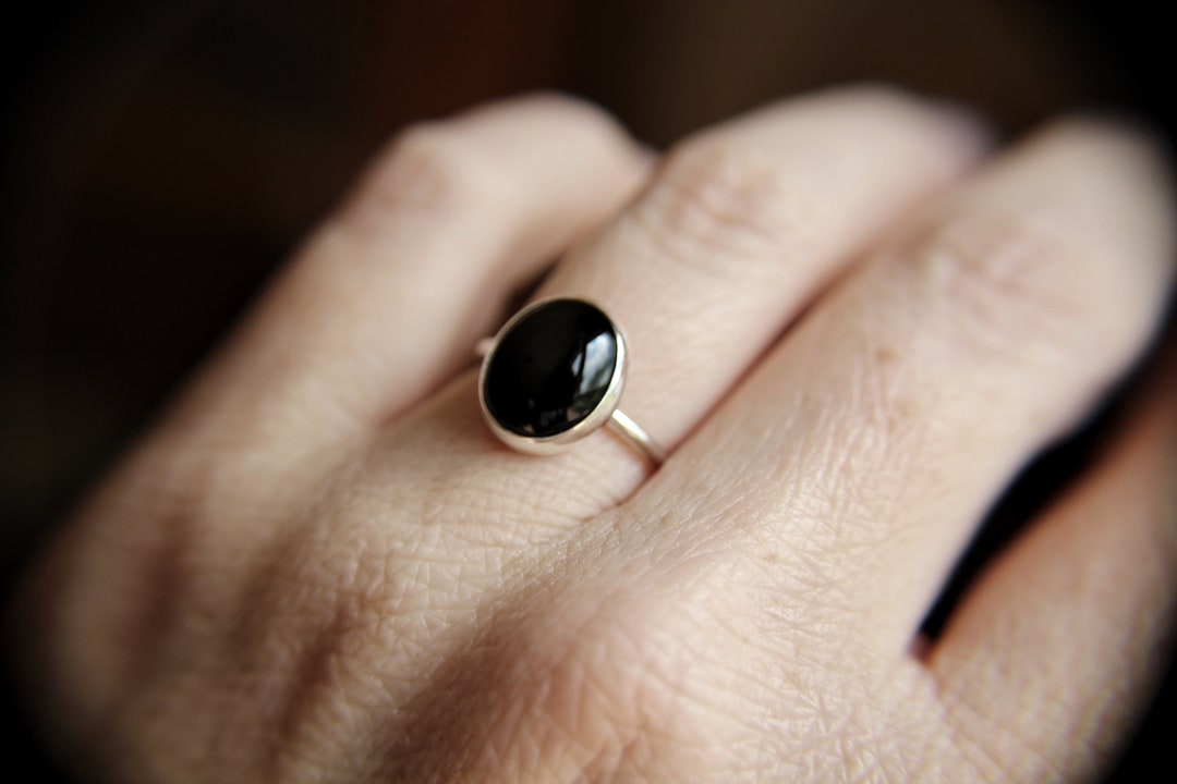 Black Onyx Ring, Large Black Onyx Ring, Black Onyx Jewelry, Gemstone ...