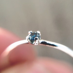 Blue Diamond Ring, Genuine Diamond Ring, Blue Diamond, Slim Ring ...