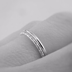 Simple Stacking Set, Mixed Metals Ring Set, Textured Rings, Faceted ...