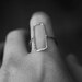 Rectangle Ring, Open Rectangle Ring, Long Modern Ring, Simple Open Ring ...