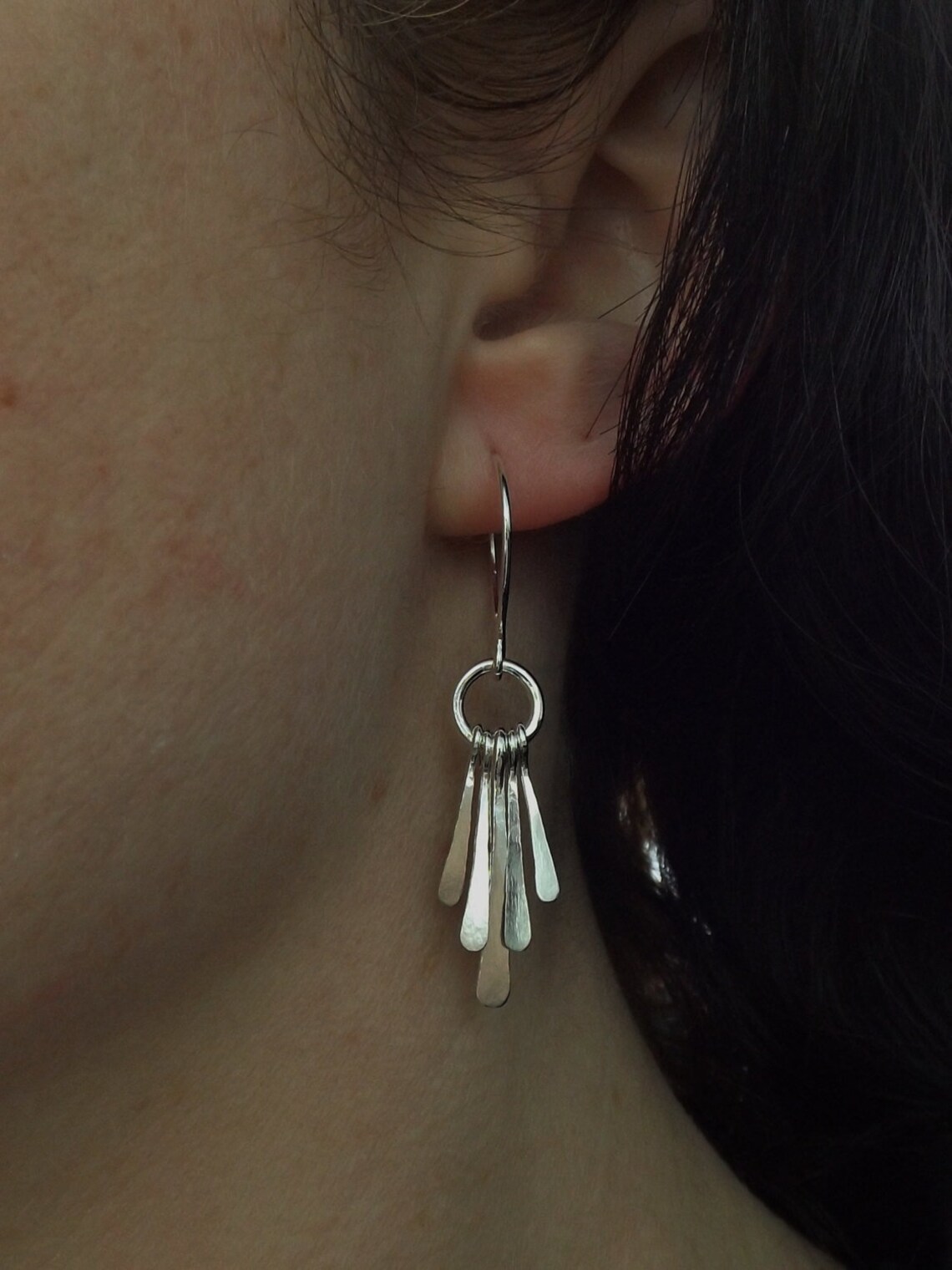 Fringe Earringssterling Silver Earringssmall Fringe - Etsy