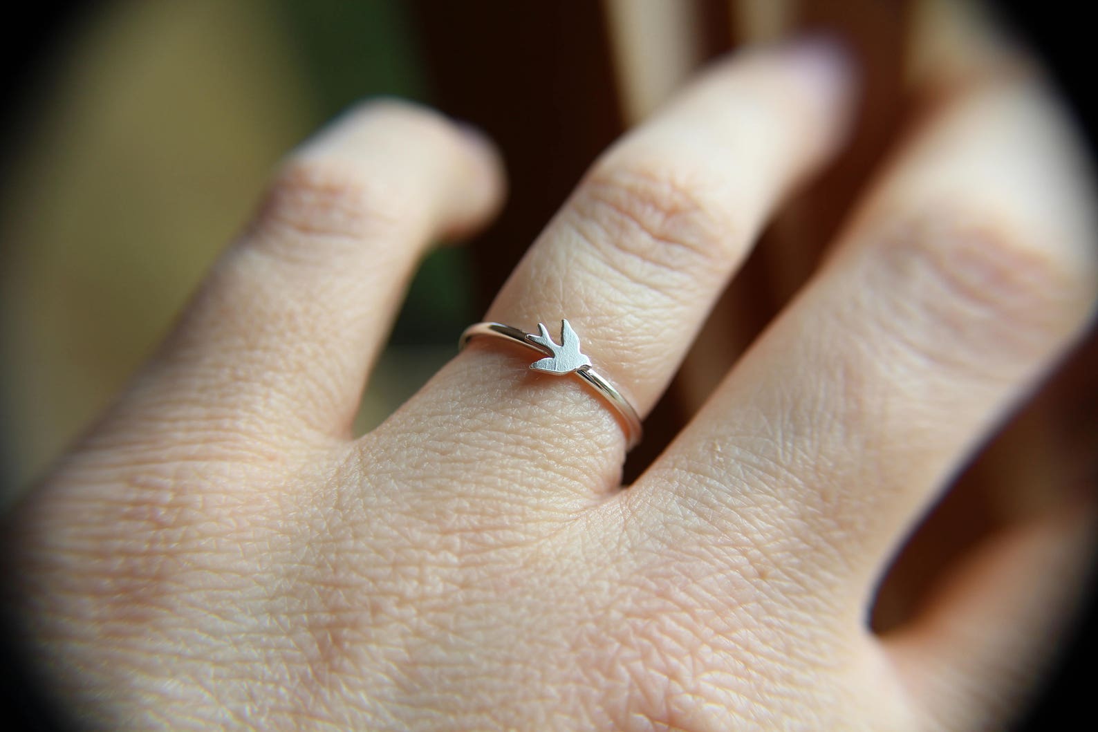 Sterling Silver Bird Ring Stacking Bird Ring Stackable - Etsy