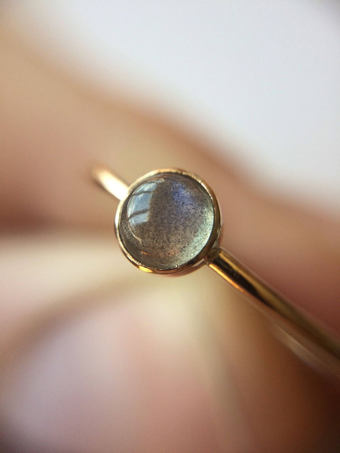 Labradorite Ring, Gold Labradorite Ring, Simple Minimalist Ring ...