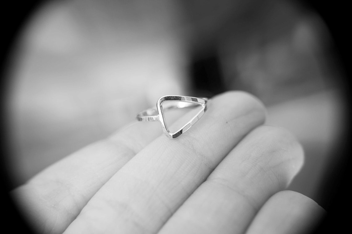 Triangle Ring Silver Triangle Ring Open Triangle Ring - Etsy