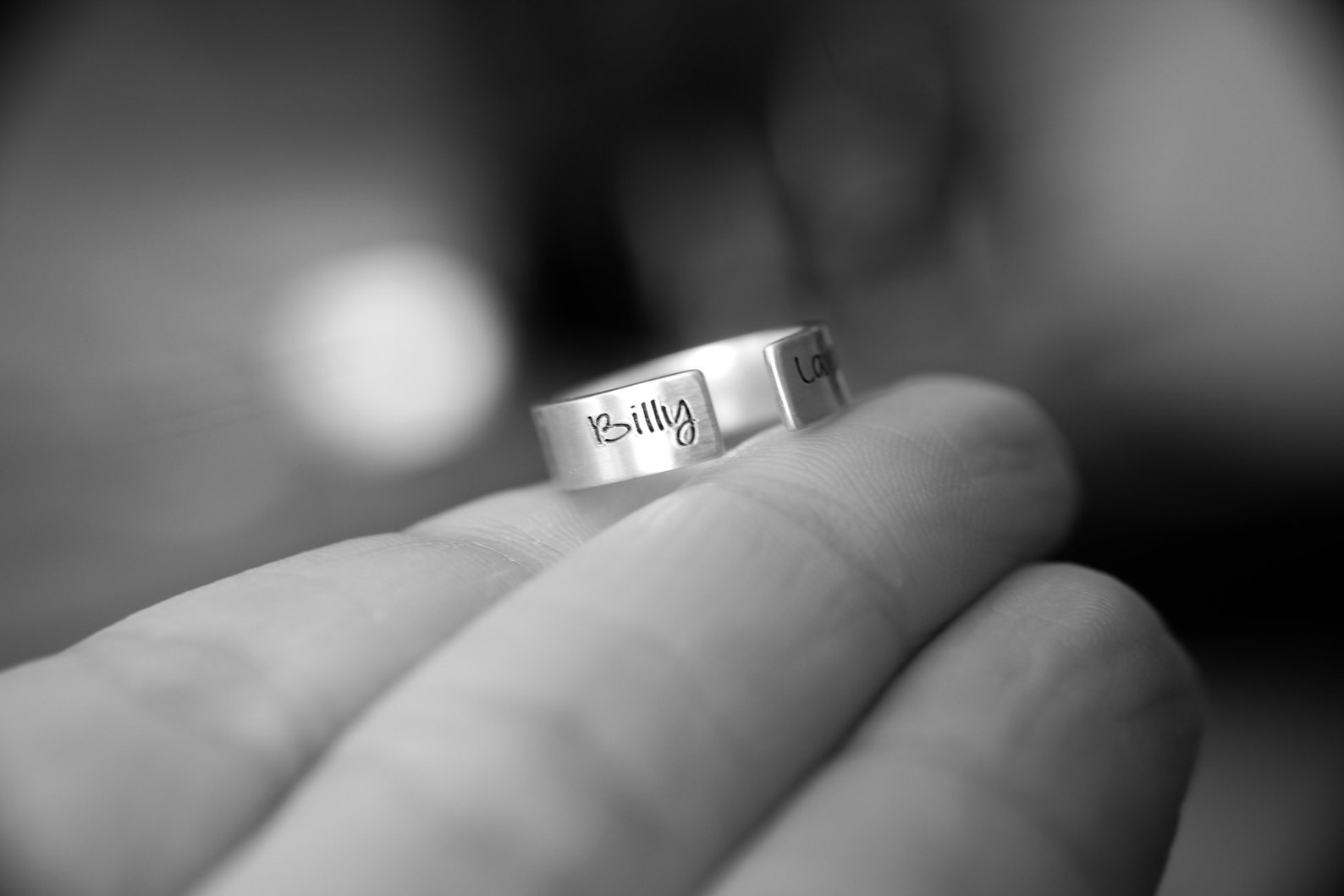 Engraved Double Name Ring Two Name Rings Personalized Name - Etsy