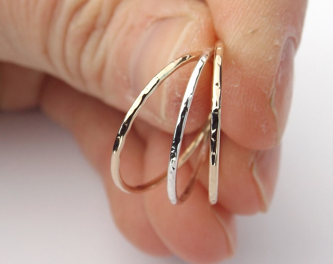 Textured Slim Band Stacking Ring, Knuckle or Thumb Rings, Gold Rings ...