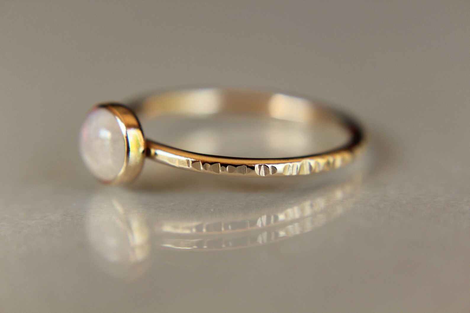 Moonstone Stacking Ring Moonstone Ring Engagement Ring June | Etsy