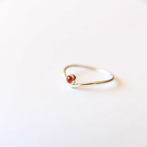 Chevron Ring, Stackable Ring, Birthstone Ring, Dainty Gemstone Ring, Minimalist Stackable ...