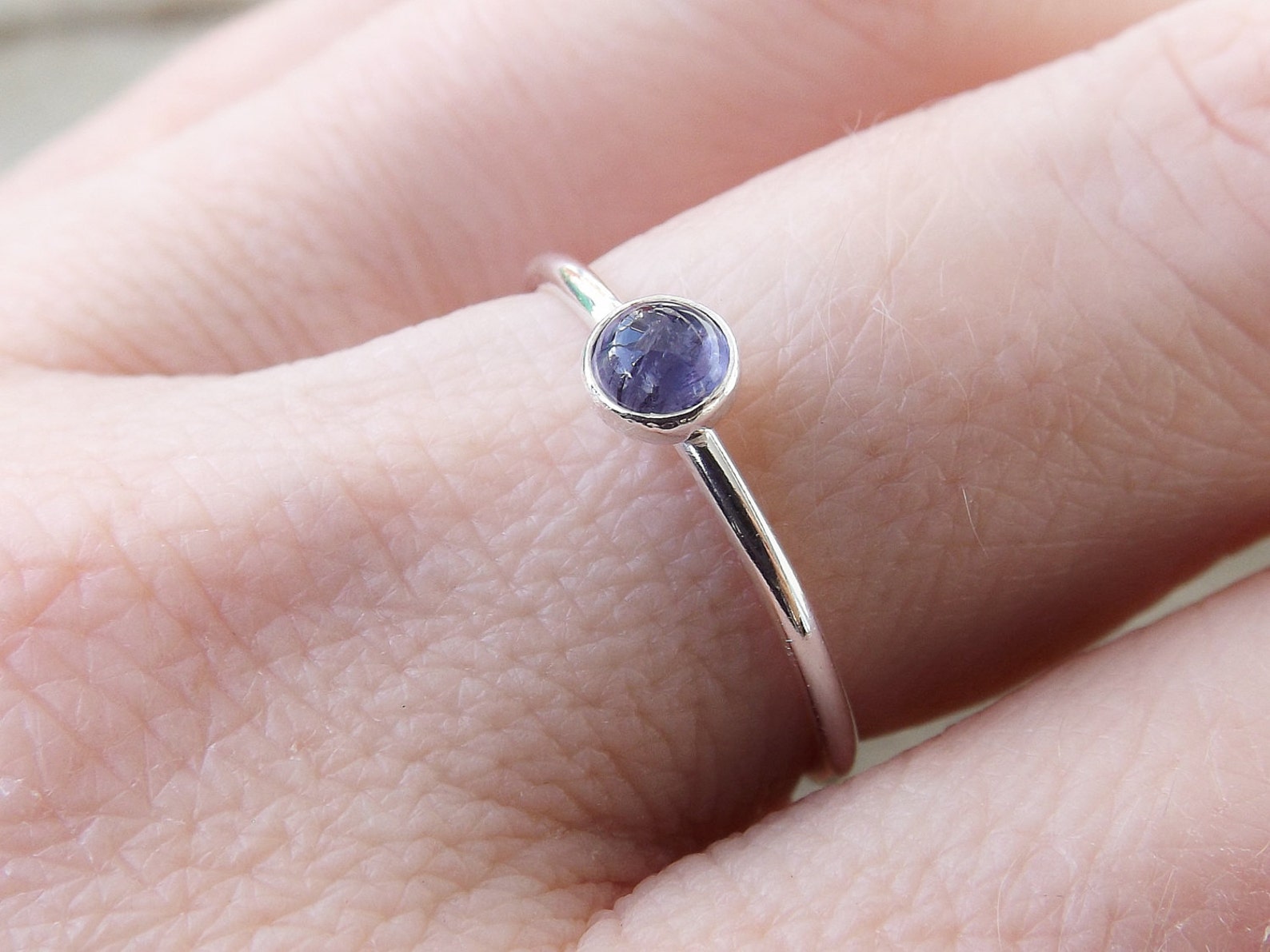 Iolite Stacking Ring Iolite Ring Natural Gemstone Ring - Etsy