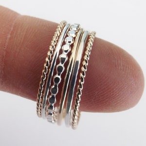 Silver and Gold Stacking Set,6 Ring Set,stacking Rings,set,multi ...