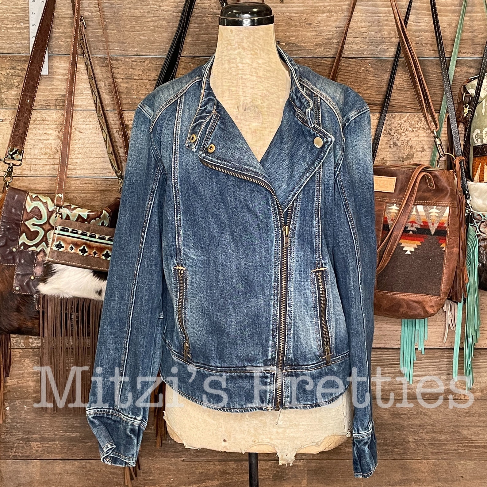 Wool & Denim Jacket Large | Etsy