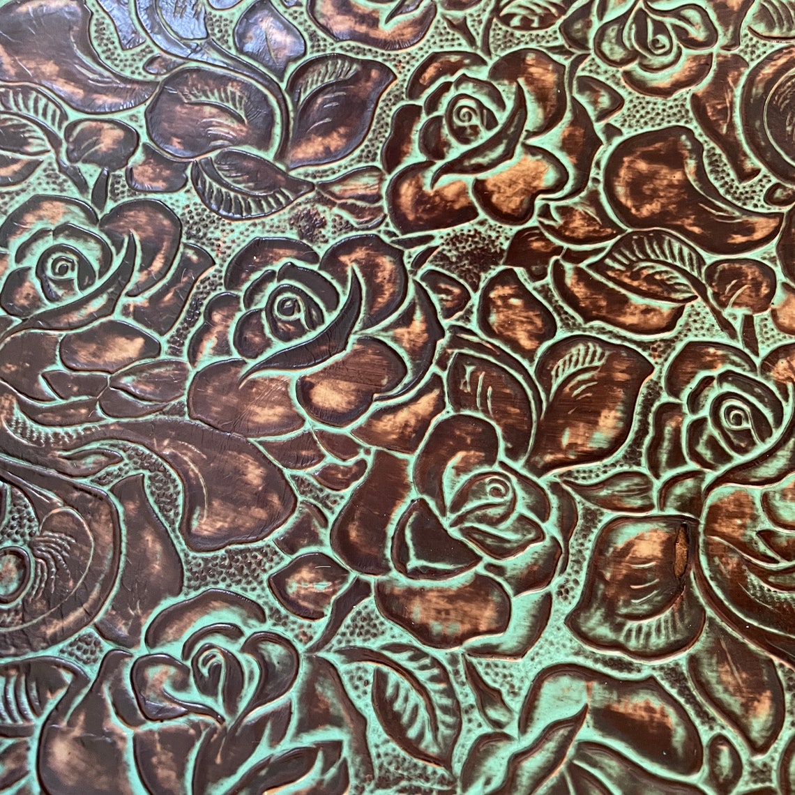 Embossed Roses Cow Leather 12x12 - Etsy