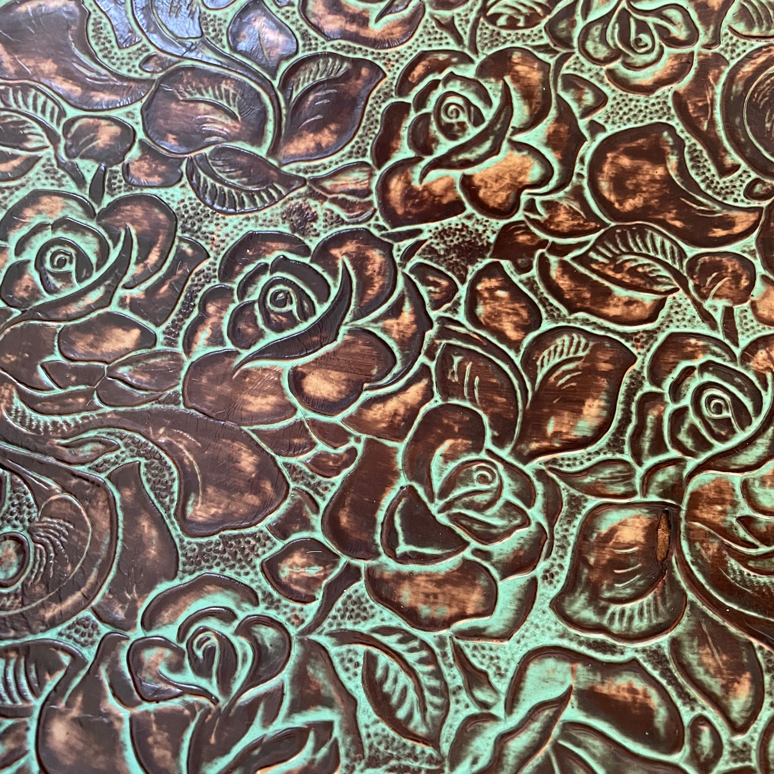 Embossed Roses Cow Leather 12x12 - Etsy
