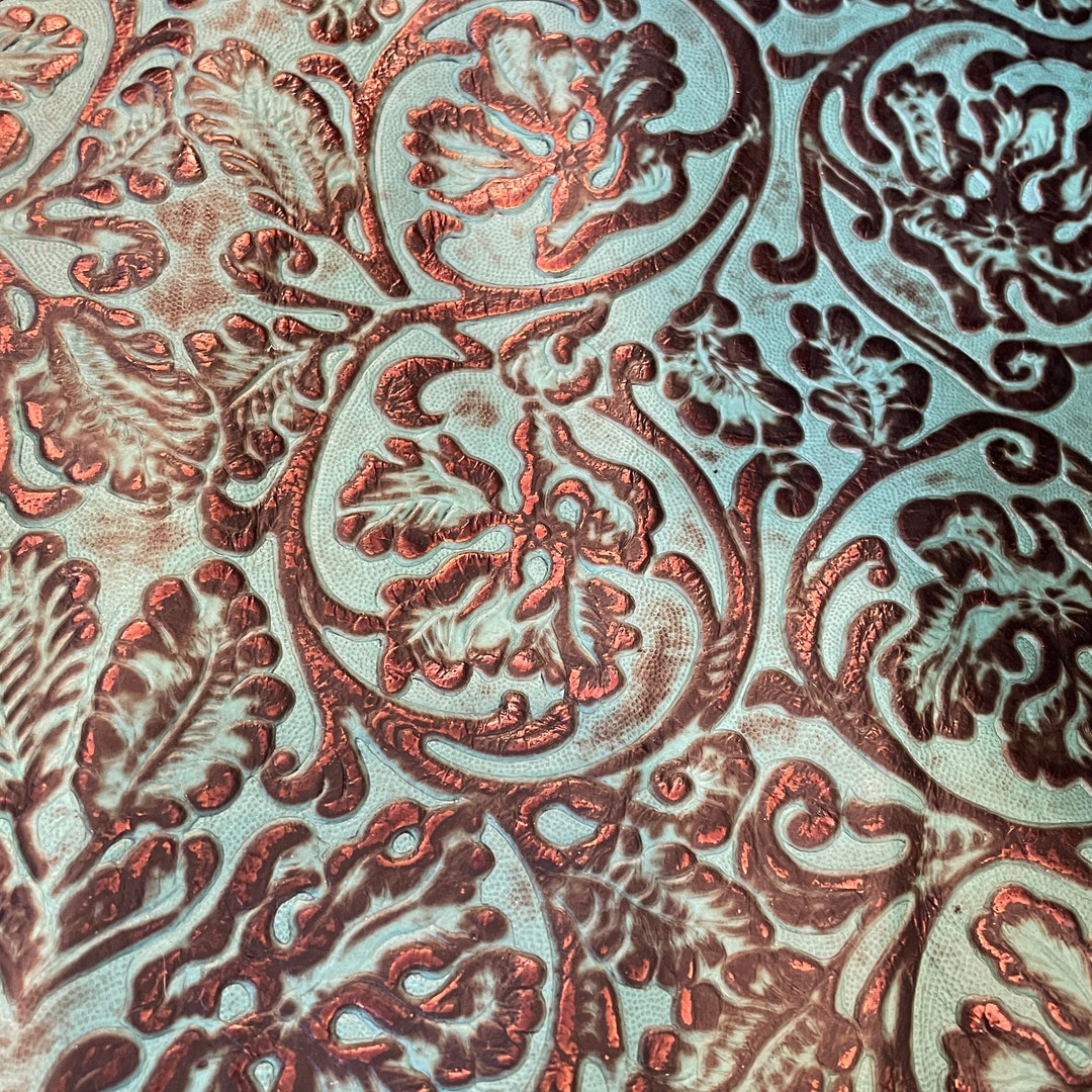 Embossed Floral Cow Leather 12”x12” - Etsy