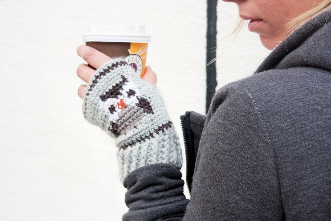 Crochet PATTERN Crochet Owl Fair Isle Tapestry Crochet Mitts - Etsy